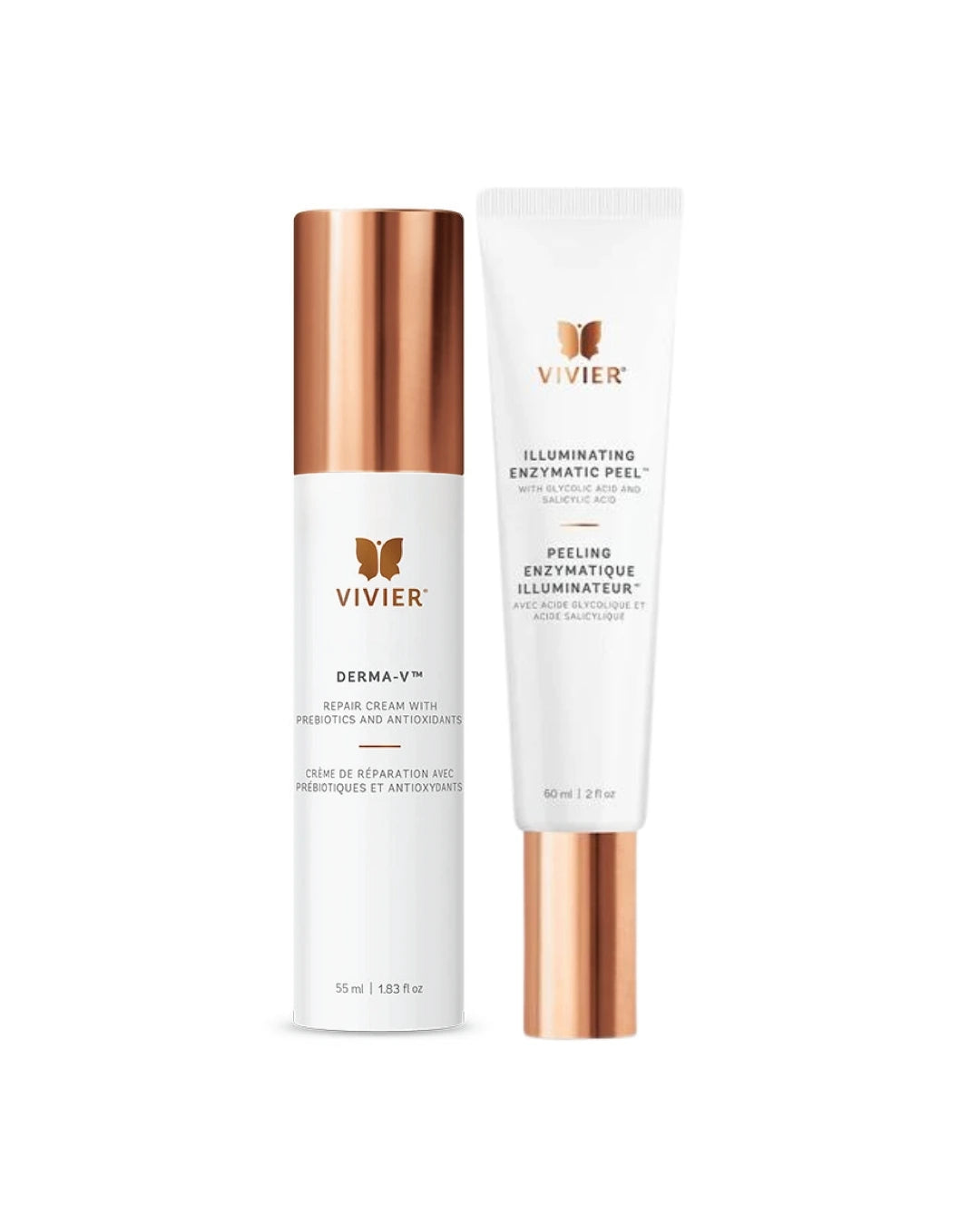 Vivier Illuminating Enzymatic Peel and Derma-V Repair Cream Duo Gift ...